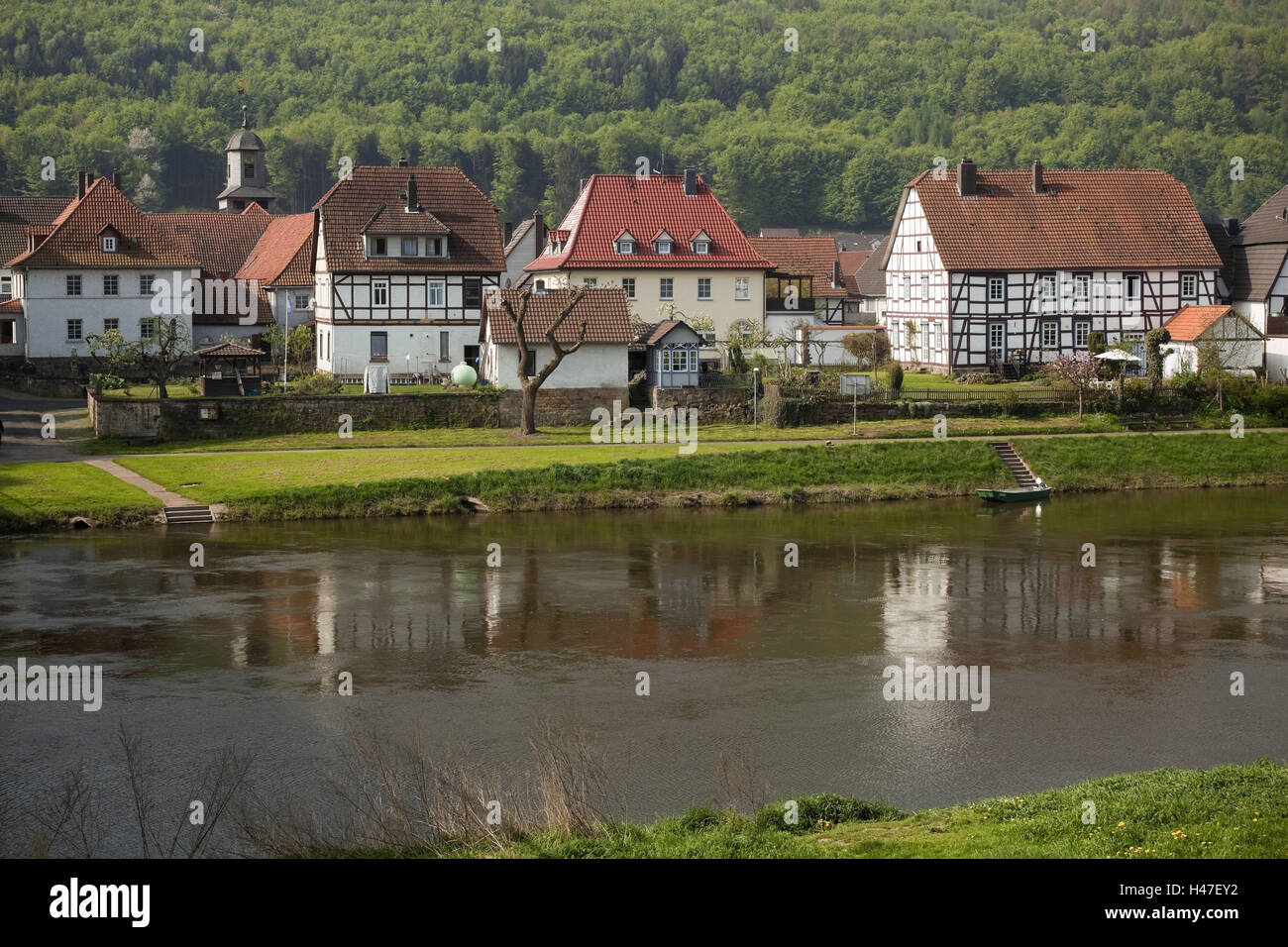 Germany, Lower Saxony, houses in the Oberweser Stock Photo - Alamy