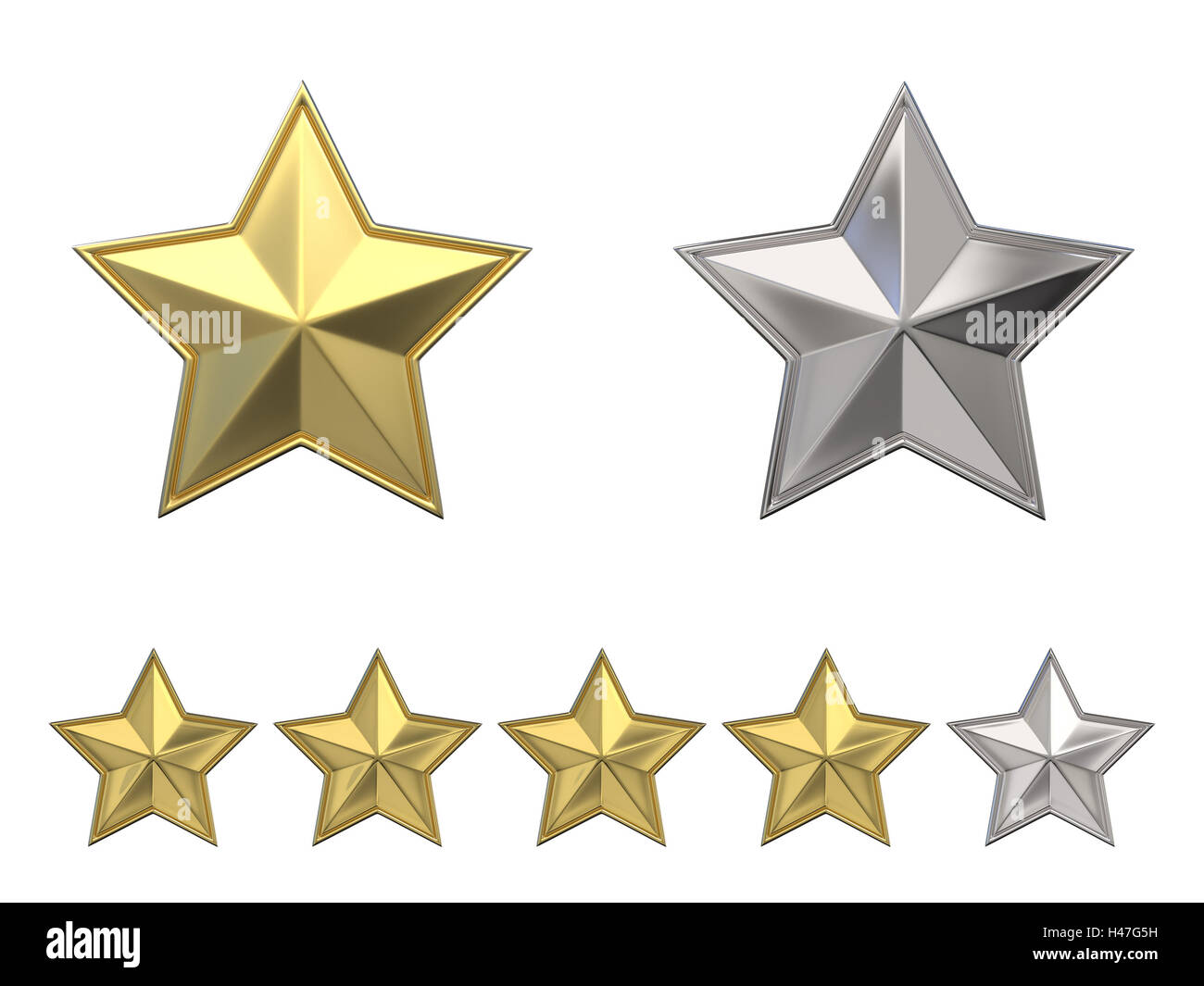 Voting concept. Rating four golden stars. 3D render illustration ...