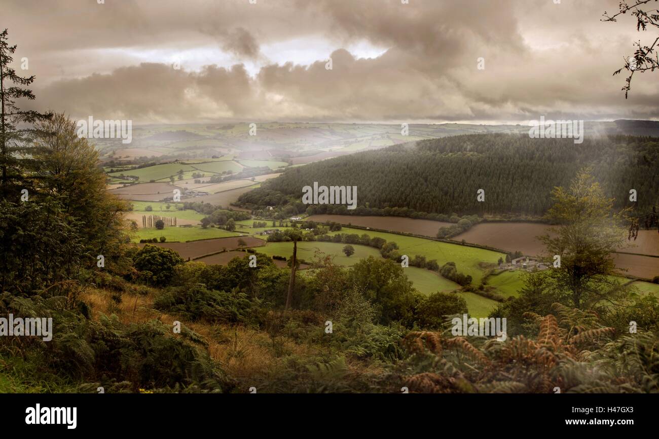 looking down the Valley Stock Photo - Alamy