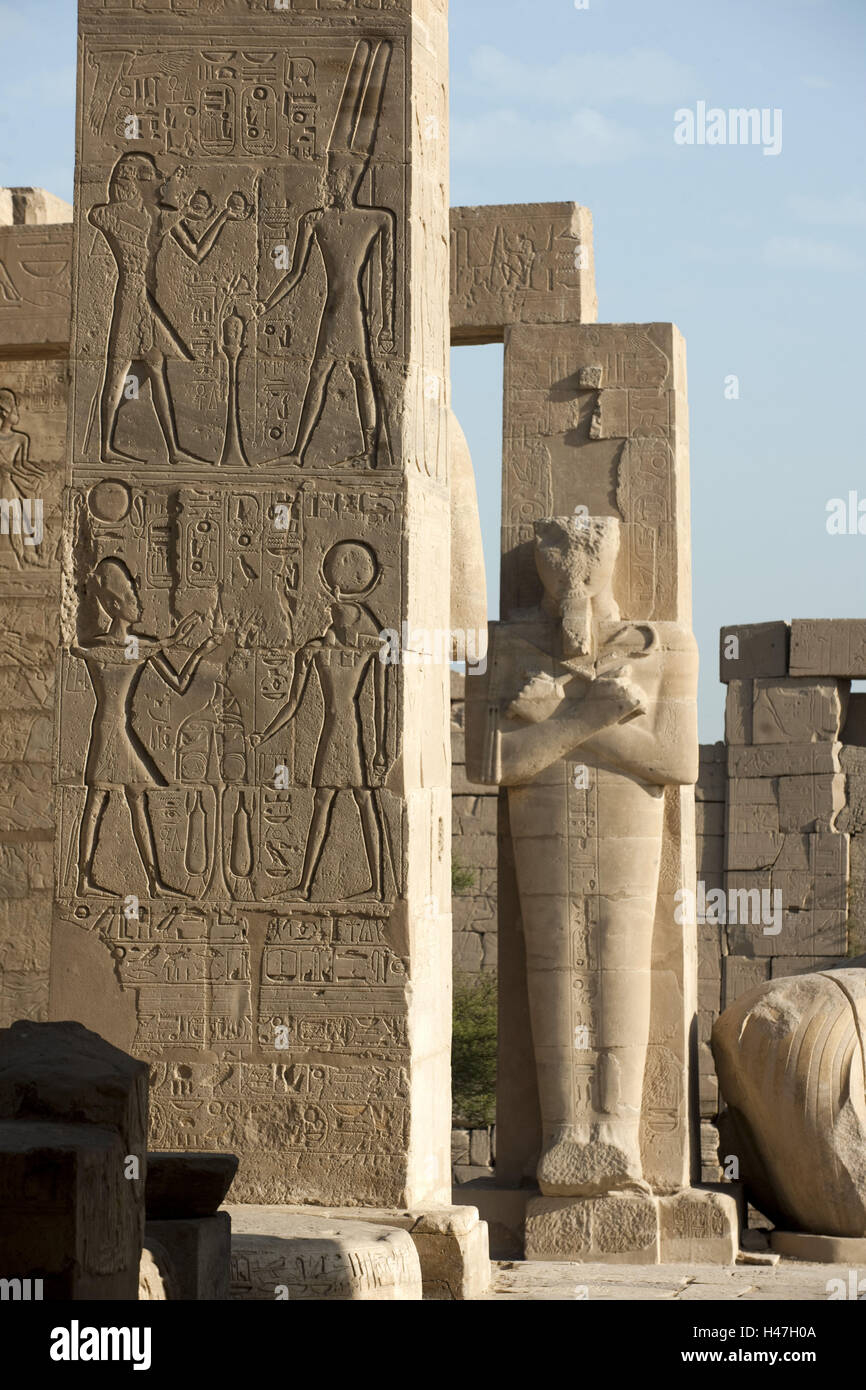 Egypt, Luxor, Thebes west, Ramesseum, the funerary temple Ramses II ...