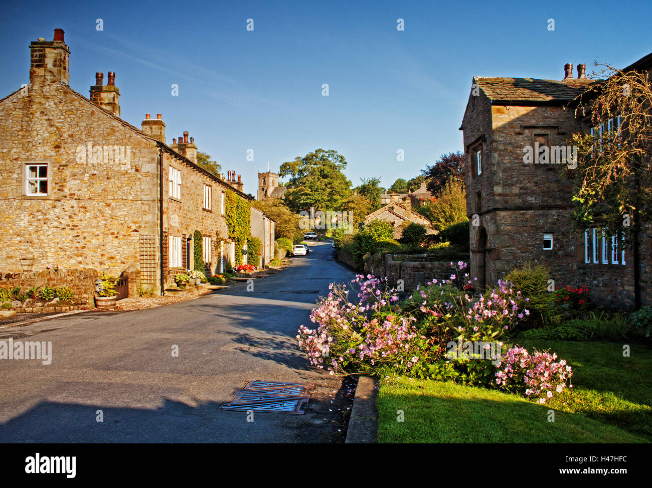 Village life in beautiful Downham Stock Photo - Alamy
