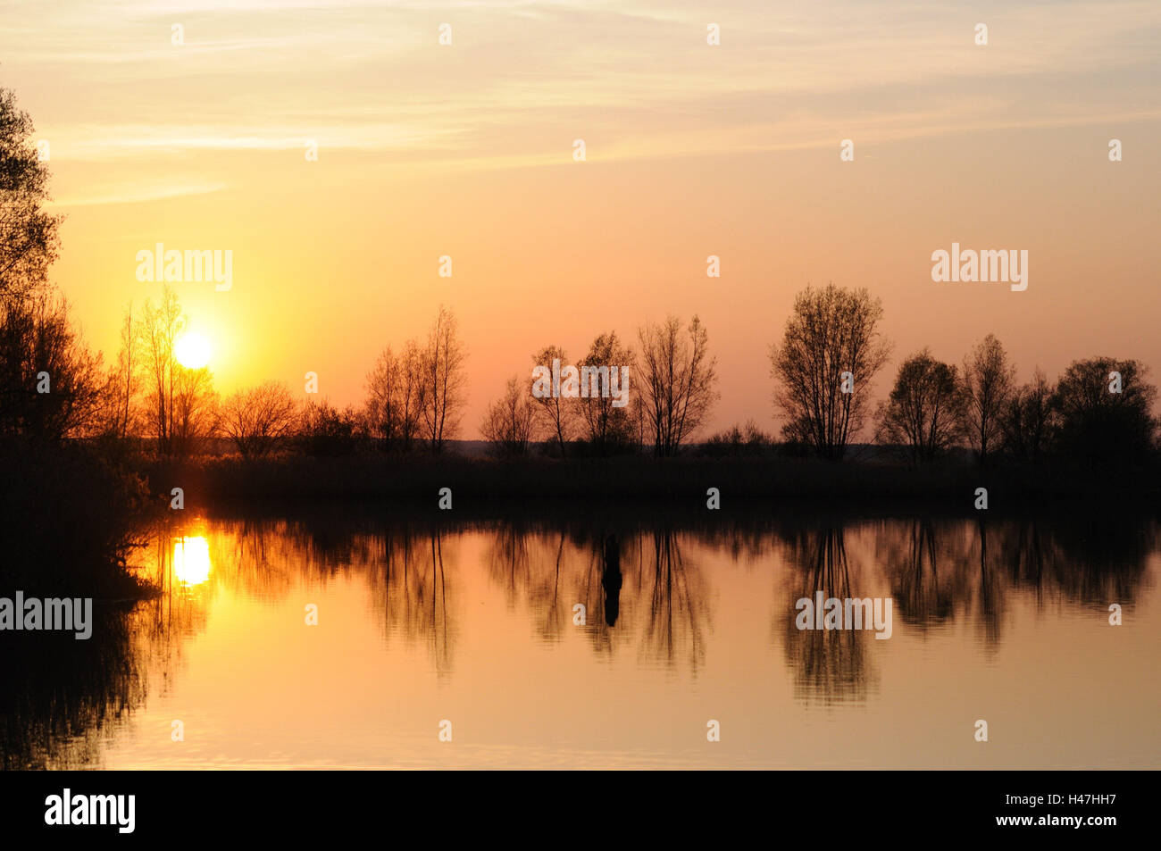 Sunset, lake, atmosphere, Germany Stock Photo - Alamy