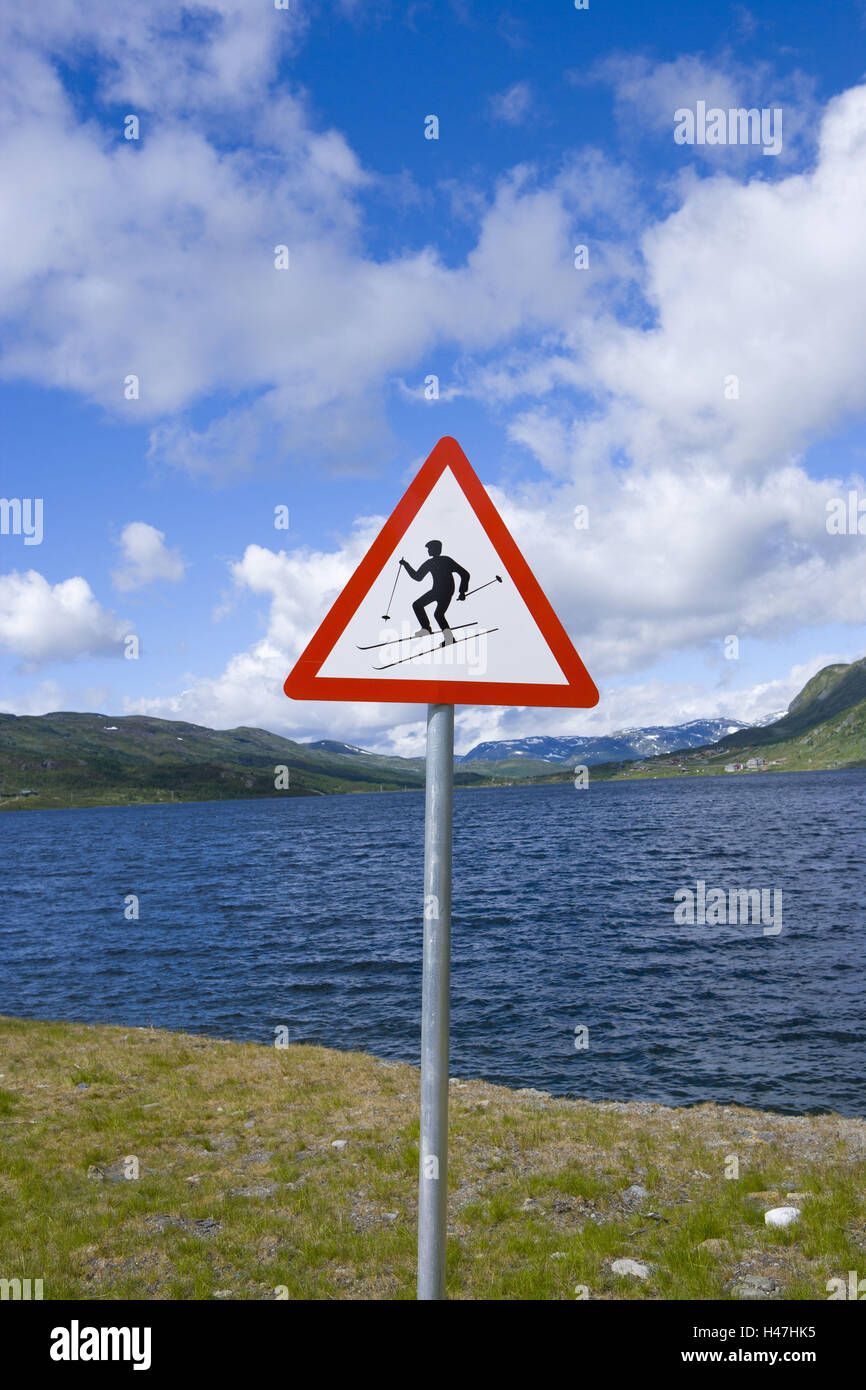 Norway, sign, skier Stock Photo - Alamy
