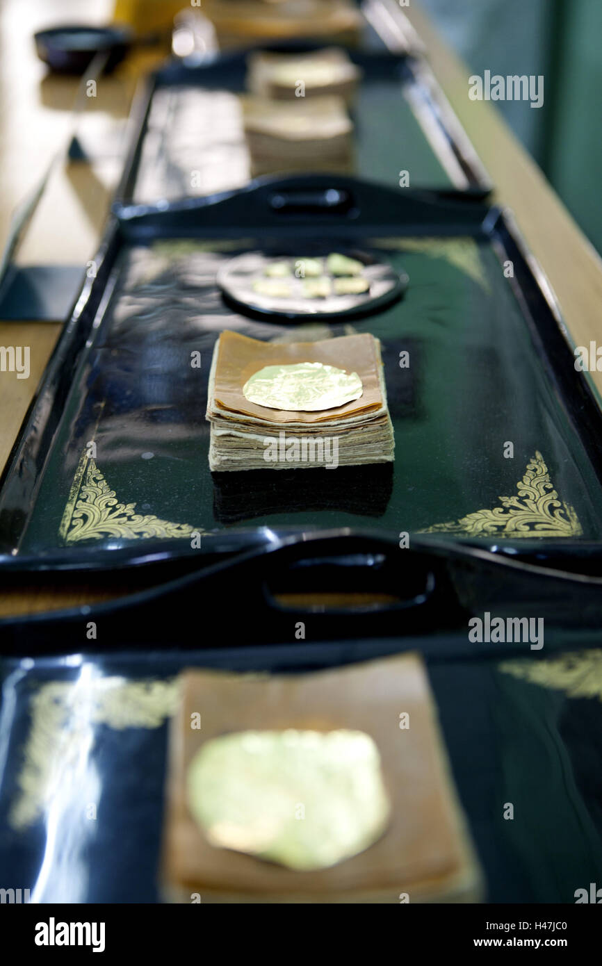 Myanmar, gold leaf Stock Photo - Alamy