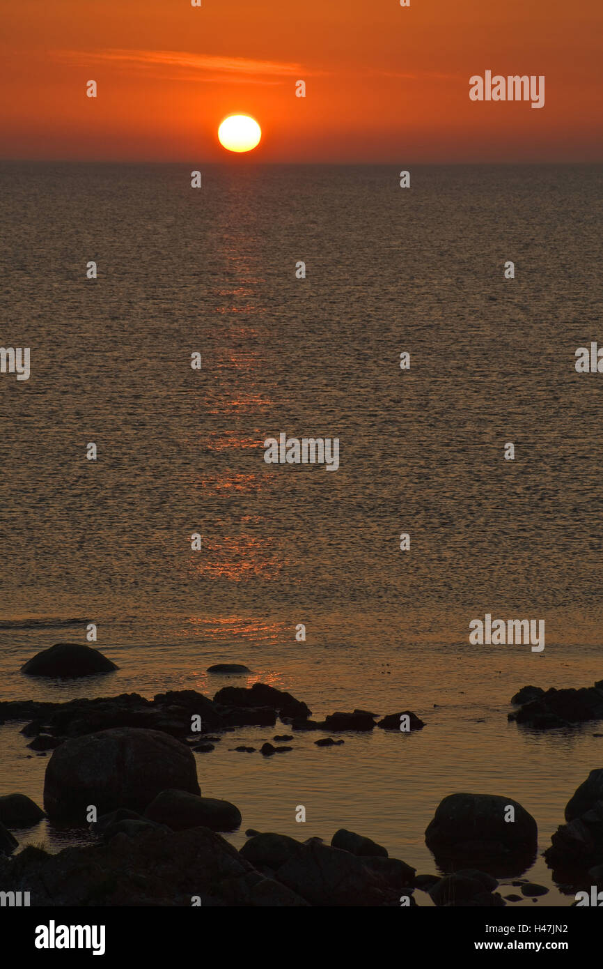 Denmark, sunrise on Bornholm Stock Photo - Alamy