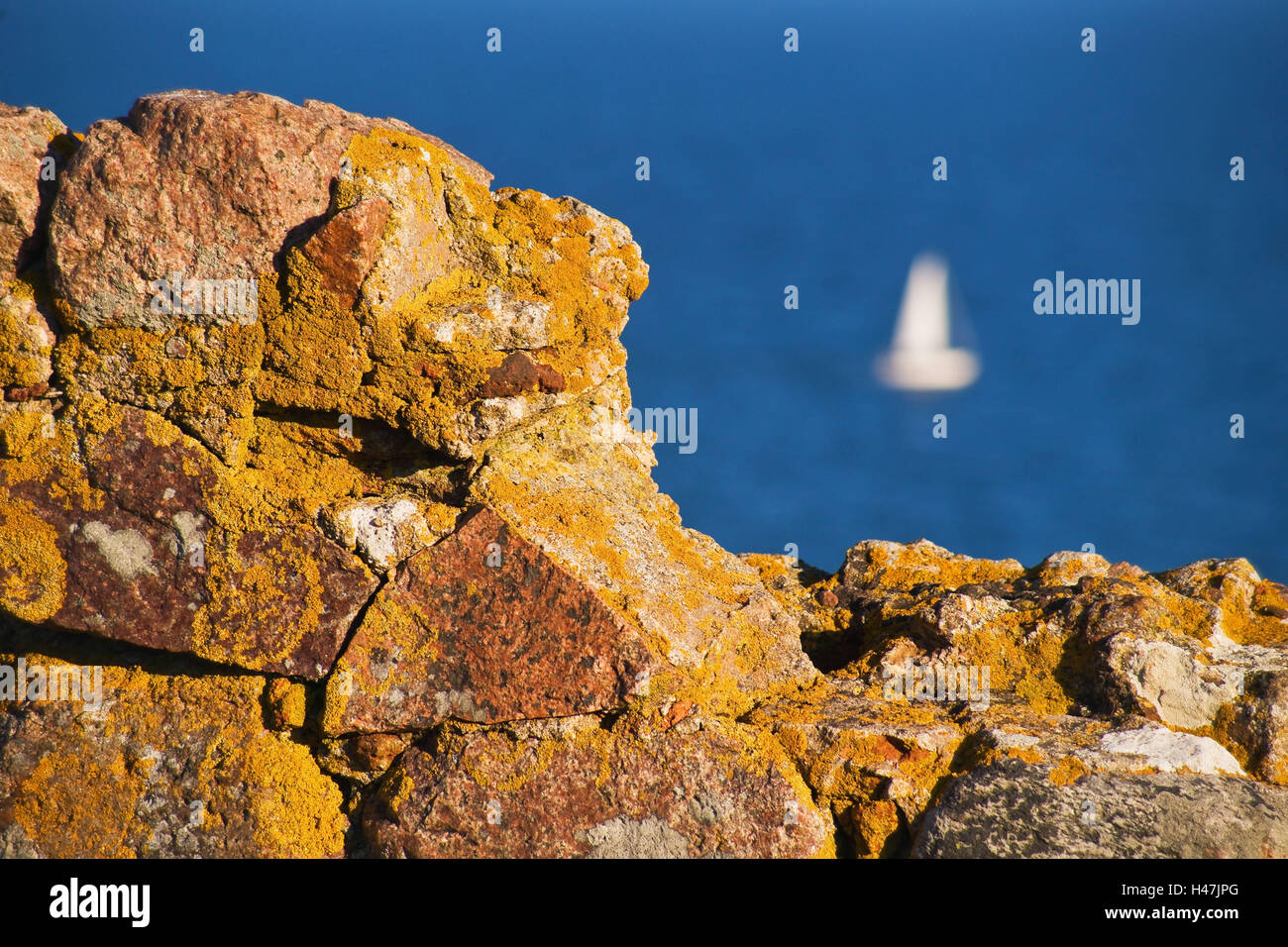 Denmark Hammershus, wall, view, sea Stock Photo - Alamy