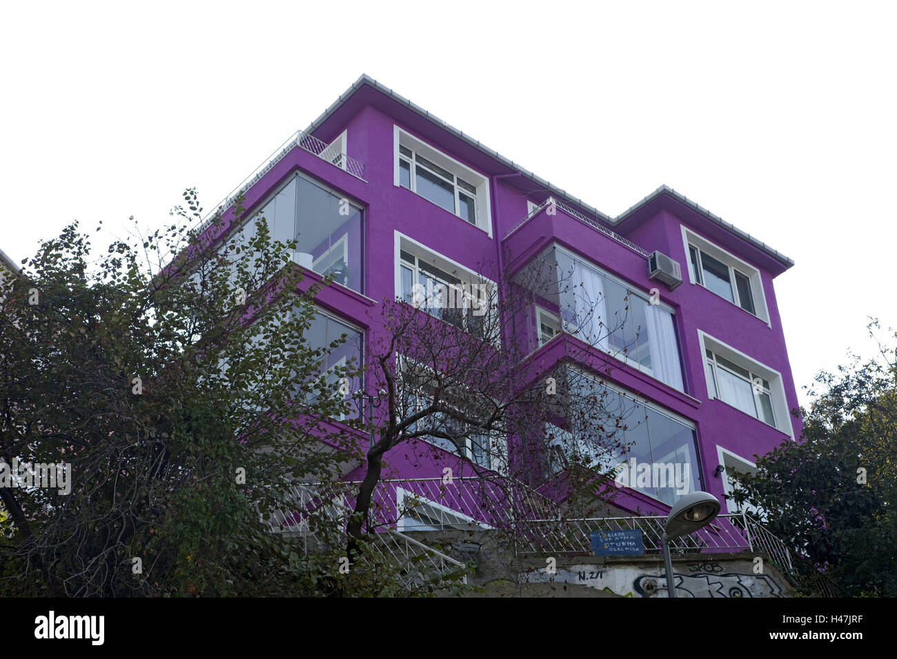 Turkey, Istanbul, residential house, pink, building, colourful ...