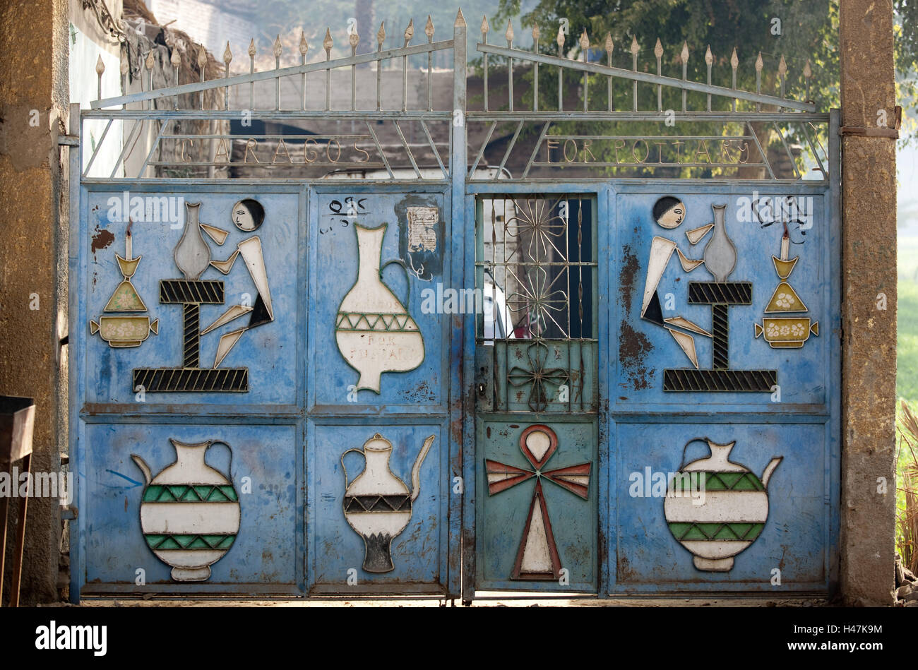 Egypt, coloured goal in the Coptic village Garagos to the north Luxor ...