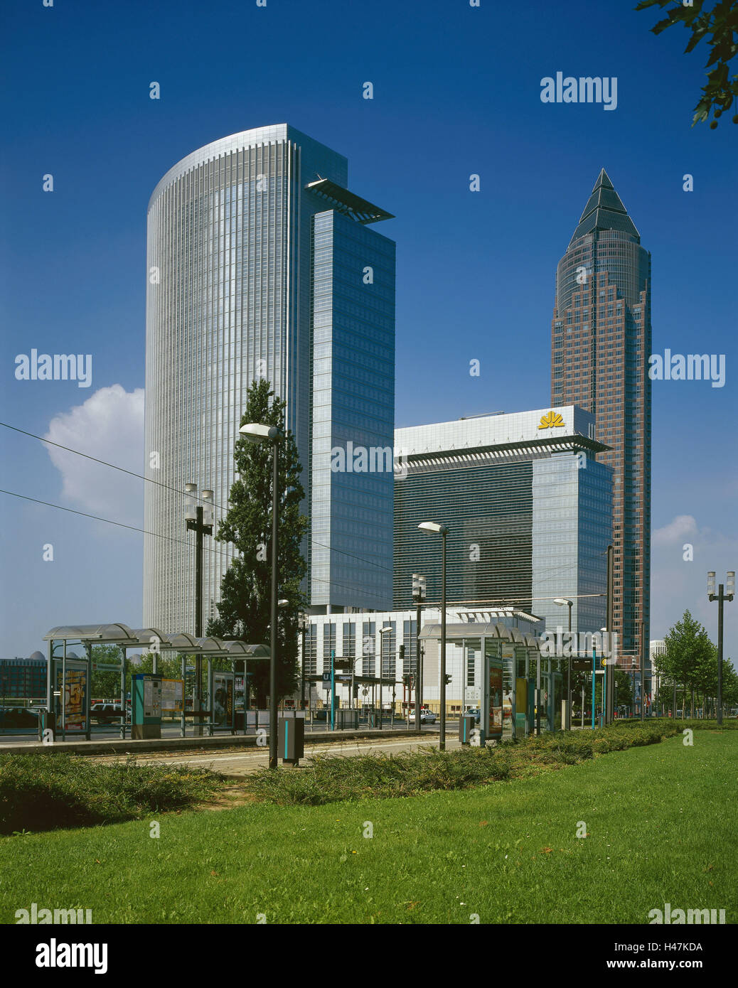 Germany, Hessen, Frankfurt on the Main, high-rise office blocks, tower ...