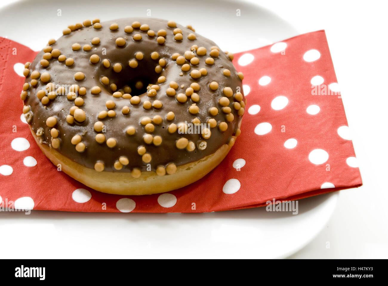 Doughnut on a plate Stock Photo - Alamy