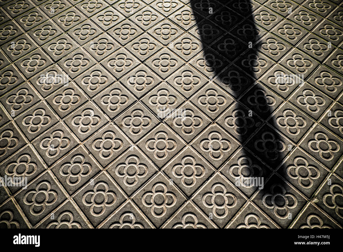 classic tile sidewalks of the city of Barcelona Catalonia Spain Stock ...