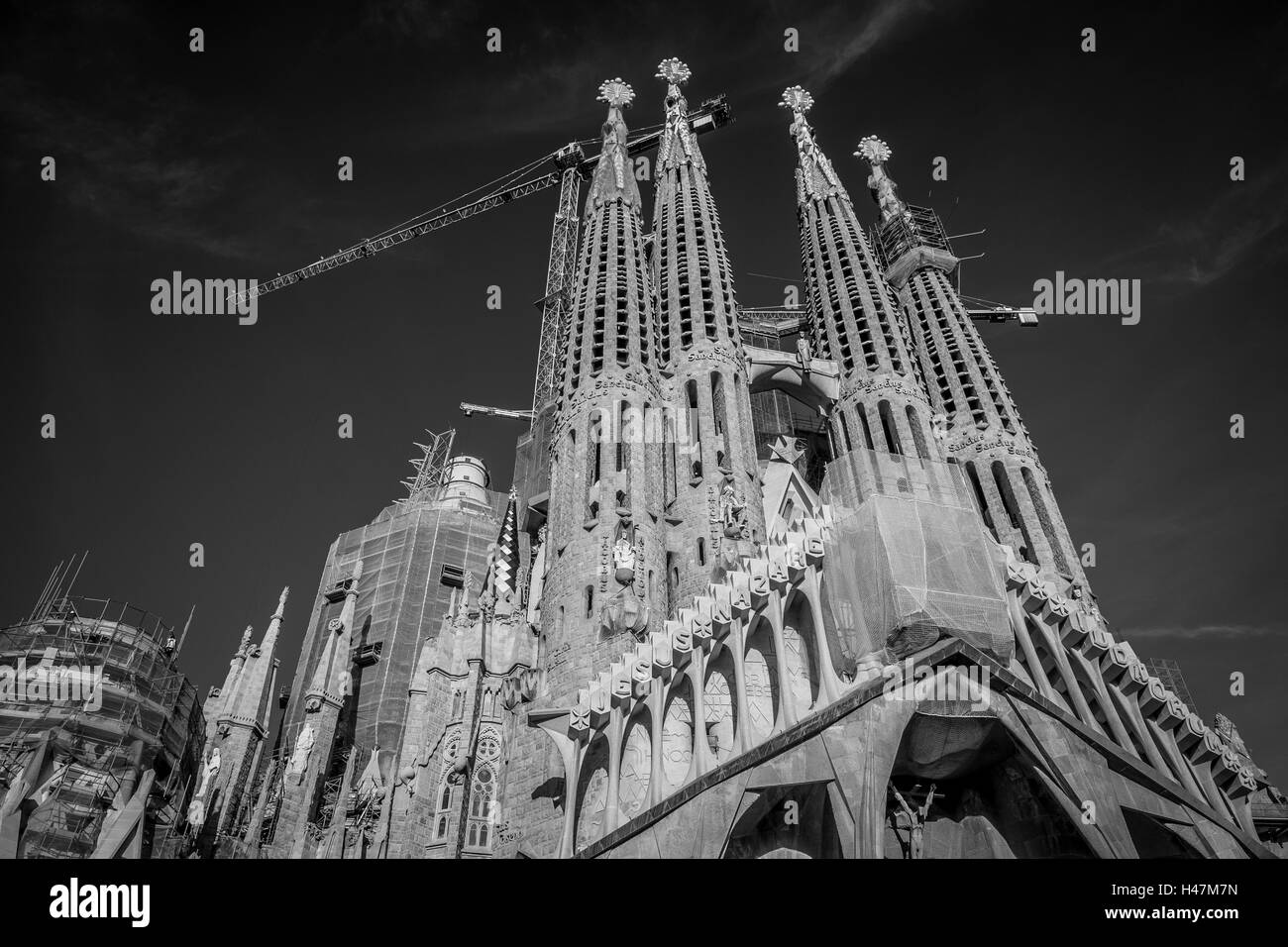 Basilica of the Sagrada Familia by the architect Antoni Gaudi Barcelona ...