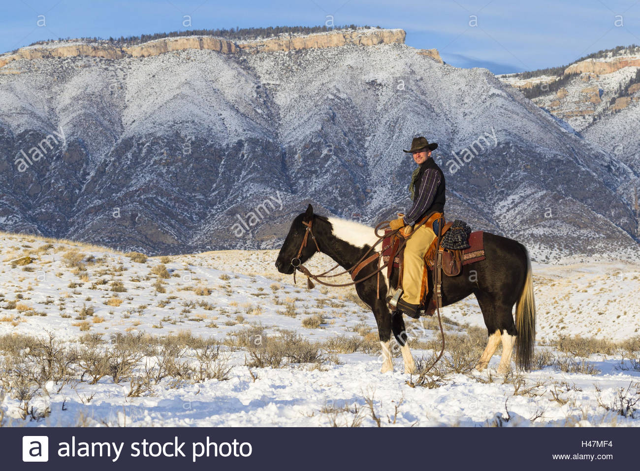 Cowboy Riding In Snow High Resolution Stock Photography and Images - Alamy
