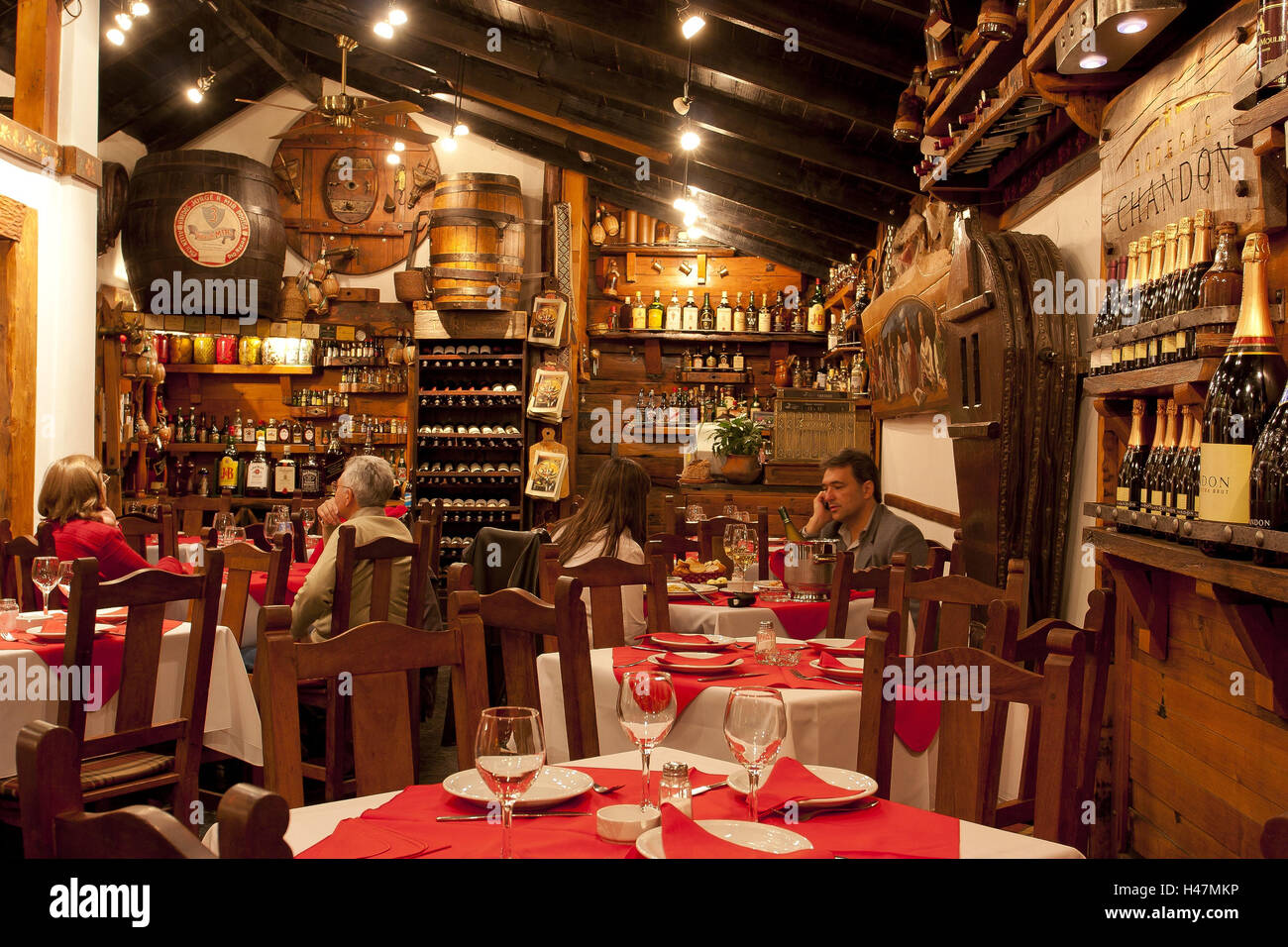 Argentina, Patagonia, San Martin, top-class restaurant, guests Stock ...