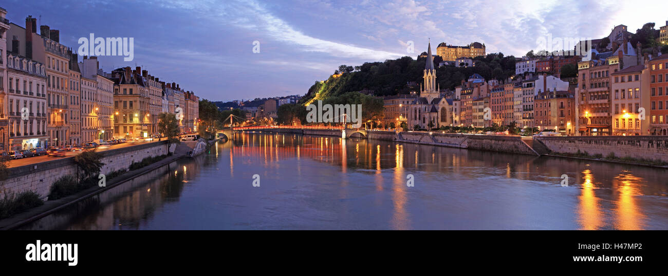 France, Lyon, town view, night, lighting, panorama Stock Photo - Alamy