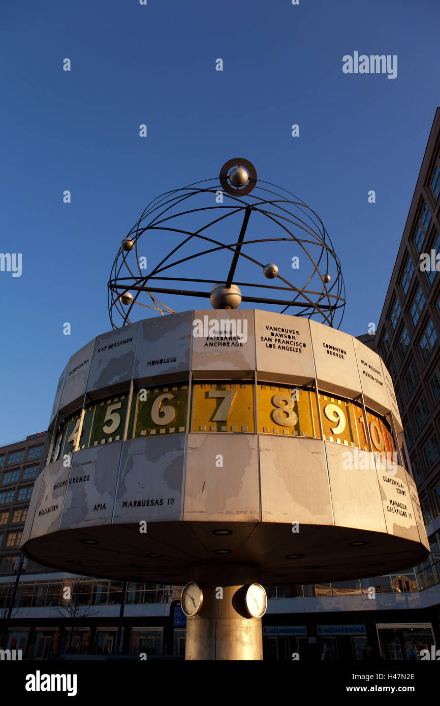 Berlin, Alexander's space, world time clock Stock Photo - Alamy