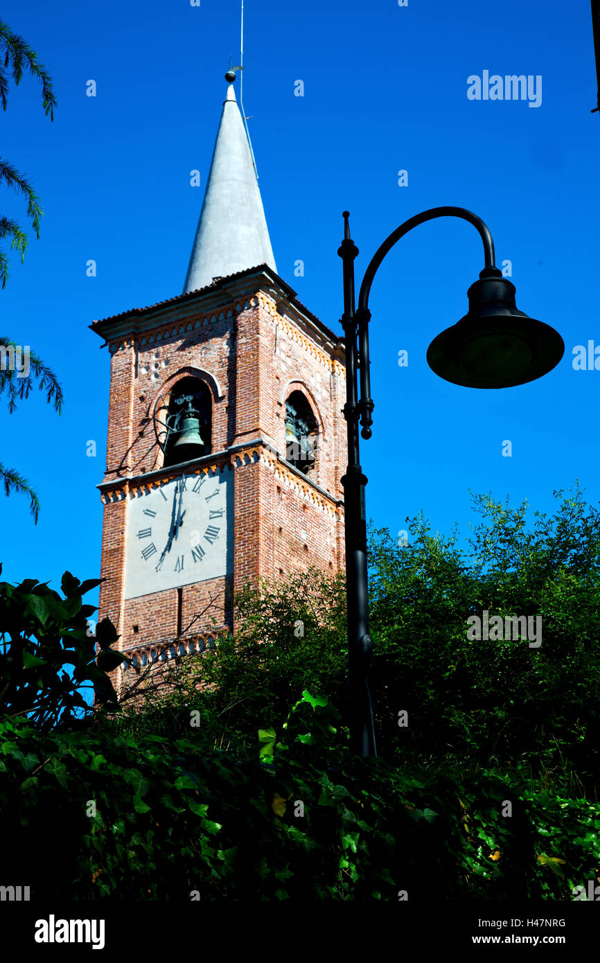 castellanza old abstract in italy the wall and church tower bell sunny ...