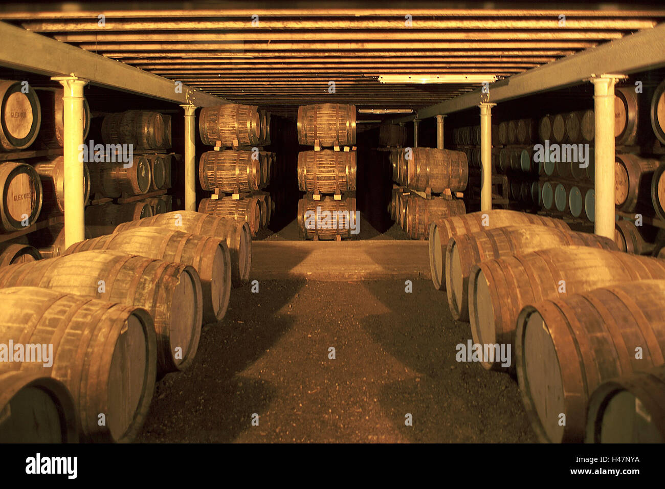 Scotland, support, whisky barrels, whisky, barrels, cellars, distillery ...
