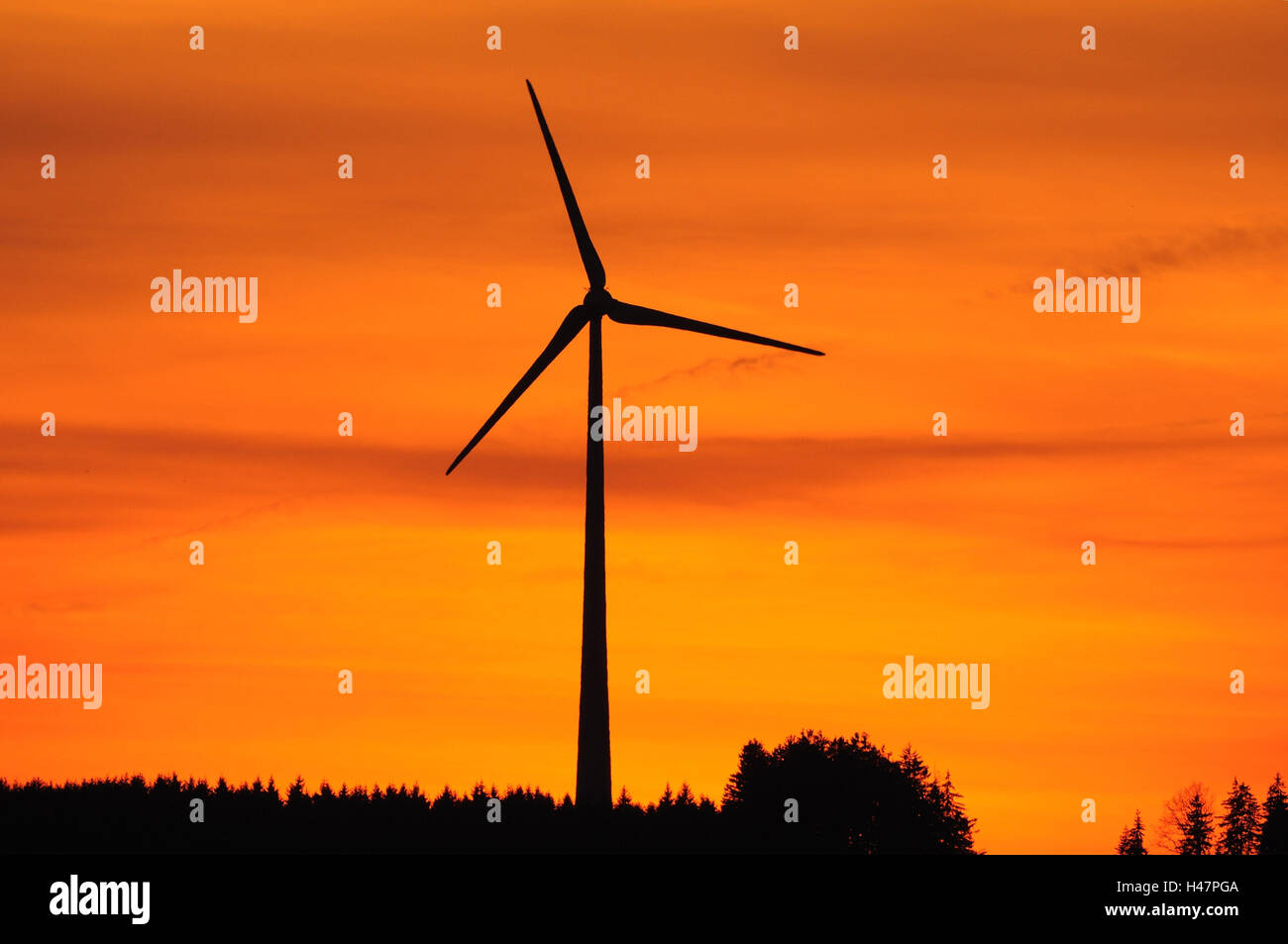 Wind turbine, wind power, scenery, dusk Stock Photo - Alamy