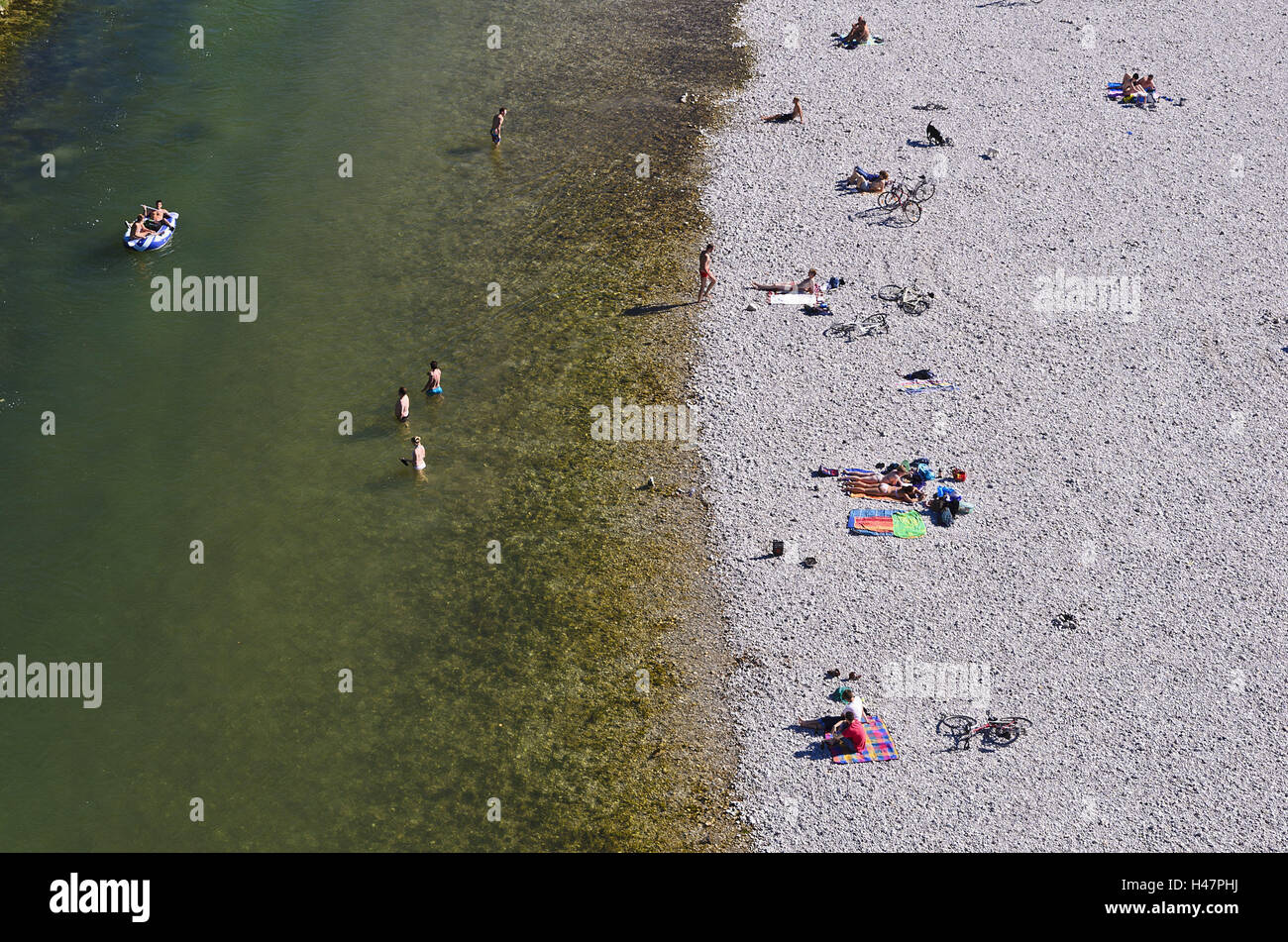 Germany, Bavaria, Upper Bavaria, Isar shore, medium close-up, lookout ...