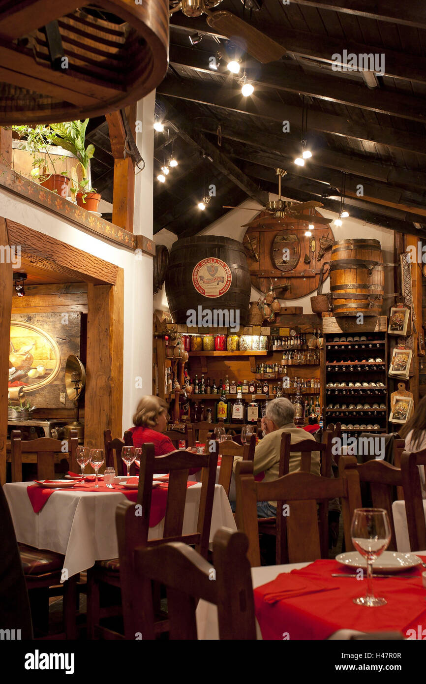 Argentina, Patagonia, San Martin, top-class restaurant, guests Stock ...