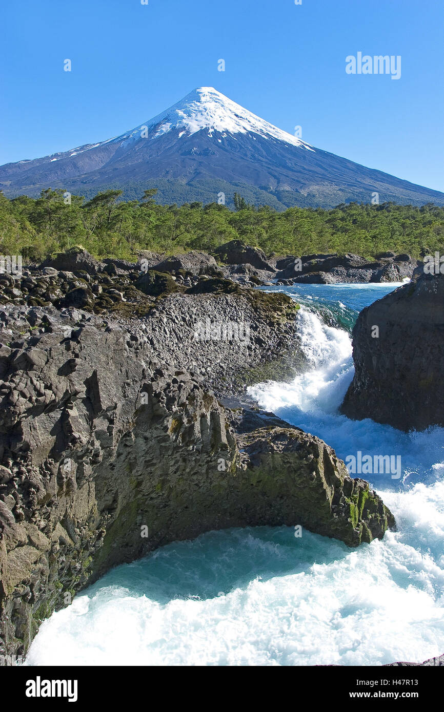 South America, Chile, Patagonia, Petrohue National Park, volcano Osorno ...