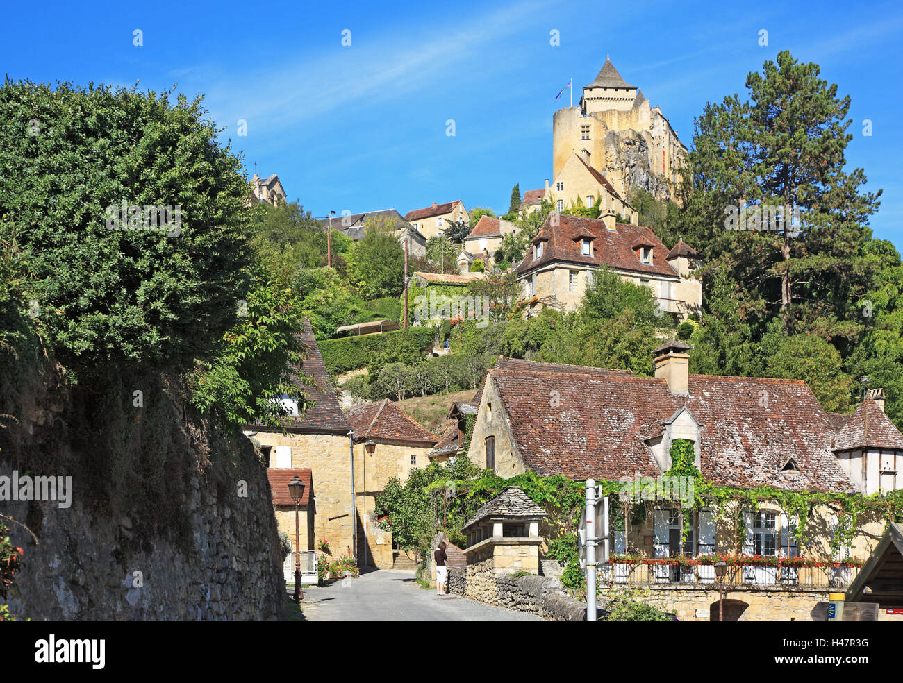 France, castle Castelnaud, outside, the South of France, Castelnaud-la ...