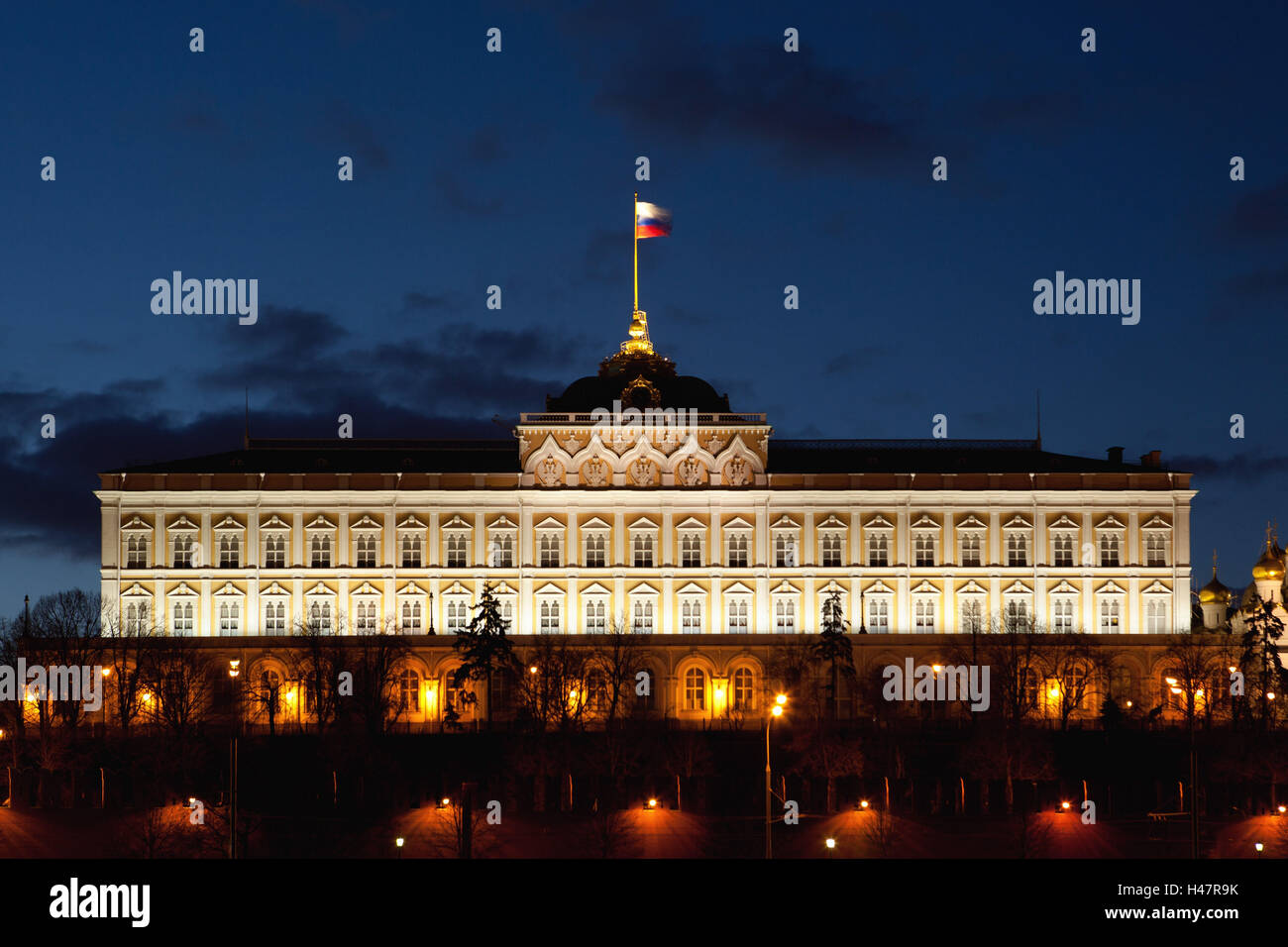 Moscow, Kremlin, Grand Kremlin Palace, at night Stock Photo - Alamy