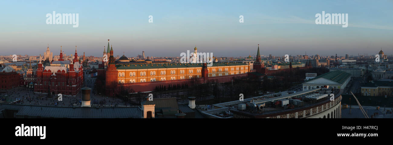Moscow, panorama, Kremlin, overview, dusk Stock Photo - Alamy