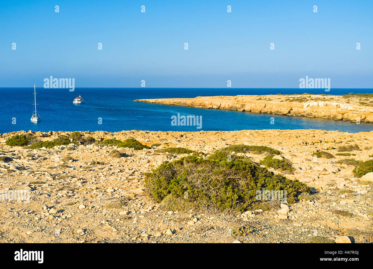 Many yachts sails along the Famagusta bay, enjoying the views and the ...