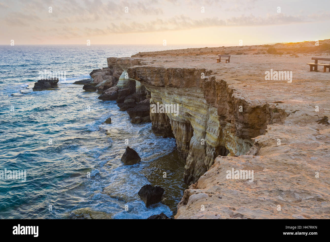 Rocky coast cyprus sunset hi-res stock photography and images - Alamy
