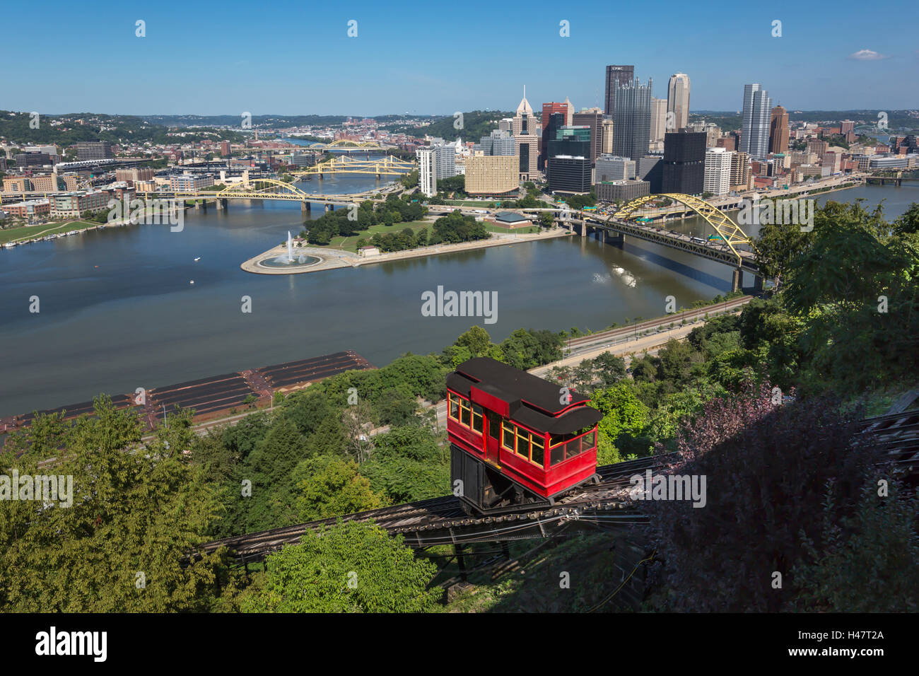 DUQUESNE INCLINE RED CABLE CAR (© DUQUESNE HEIGHTS INCLINE PRESERVATION ...