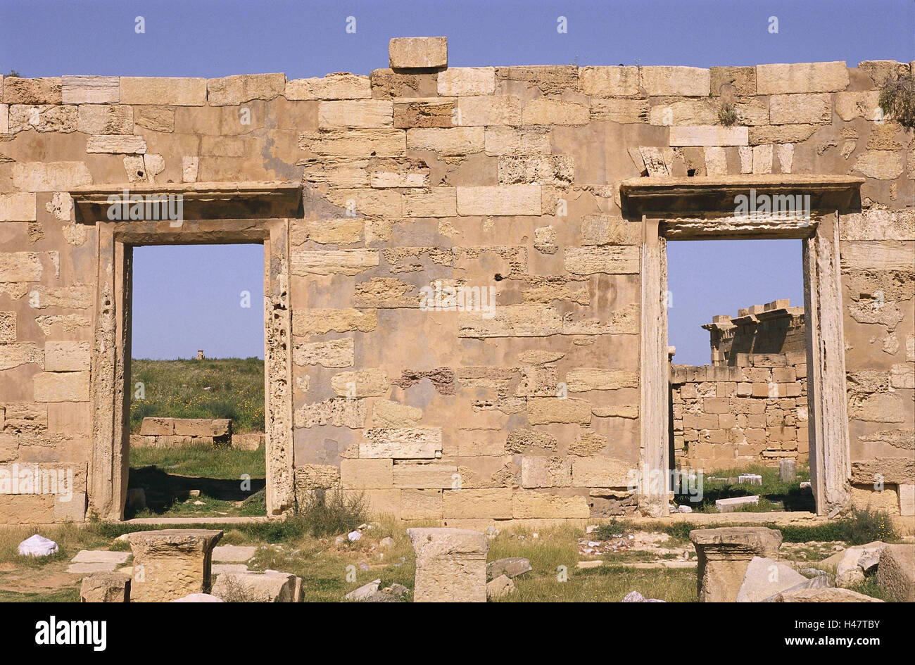 Libya, Leptis Magna, ruin town, half-finished building, detail, North ...