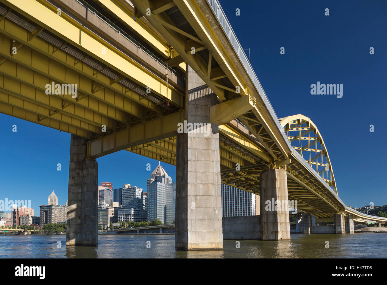 FORT DUQUESNE BRIDGE THE POINT ALLEGHENY RIVER DOWNTOWN PITTSBURGH ...