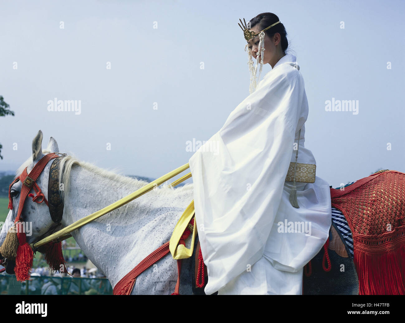 Japan, Fukushima-prefecture, Haramachi, body Nomaoi feast, samurai's ...