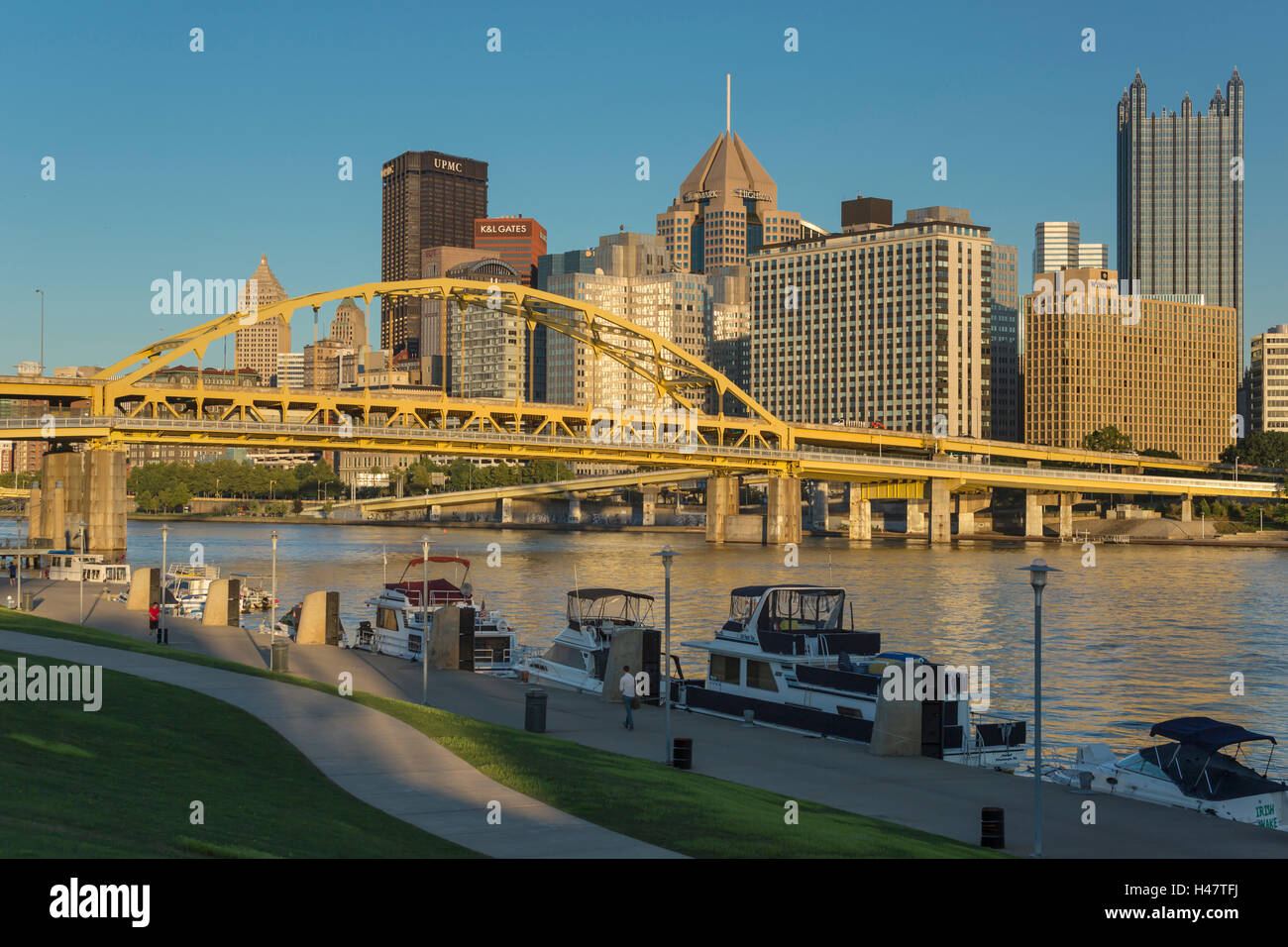 NORTH SHORE RIVERFRONT PARK ALLEGHENY RIVER DOWNTOWN SKYLINE PITTSBURGH ...