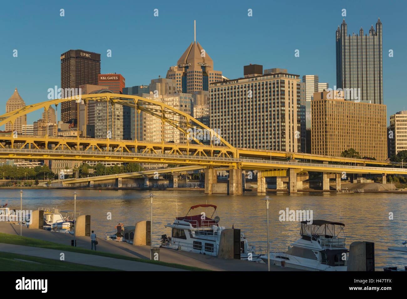 NORTH SHORE RIVERFRONT PARK ALLEGHENY RIVER DOWNTOWN SKYLINE PITTSBURGH ...