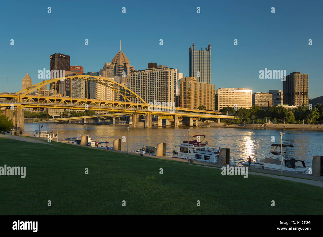 NORTH SHORE RIVERFRONT PARK ALLEGHENY RIVER DOWNTOWN SKYLINE PITTSBURGH ...
