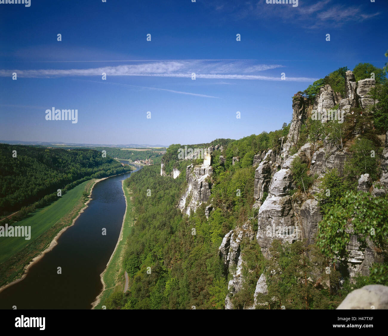 Germany, Saxon Switzerland, bastion, rock, panorama, Saxon ...