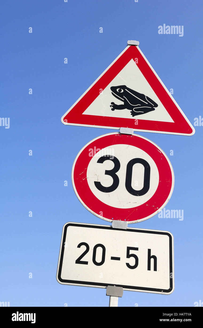 toad migration, traffic signs Stock Photo - Alamy