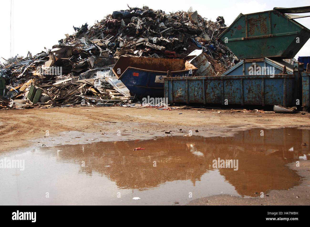 Scrap yard, container, scrap metal, garbage waste dump, waste, refuse ...