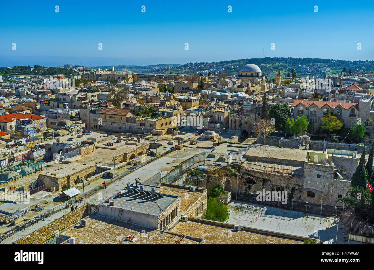 The old buildings of the Jewish Quarter looks so small from the bell ...