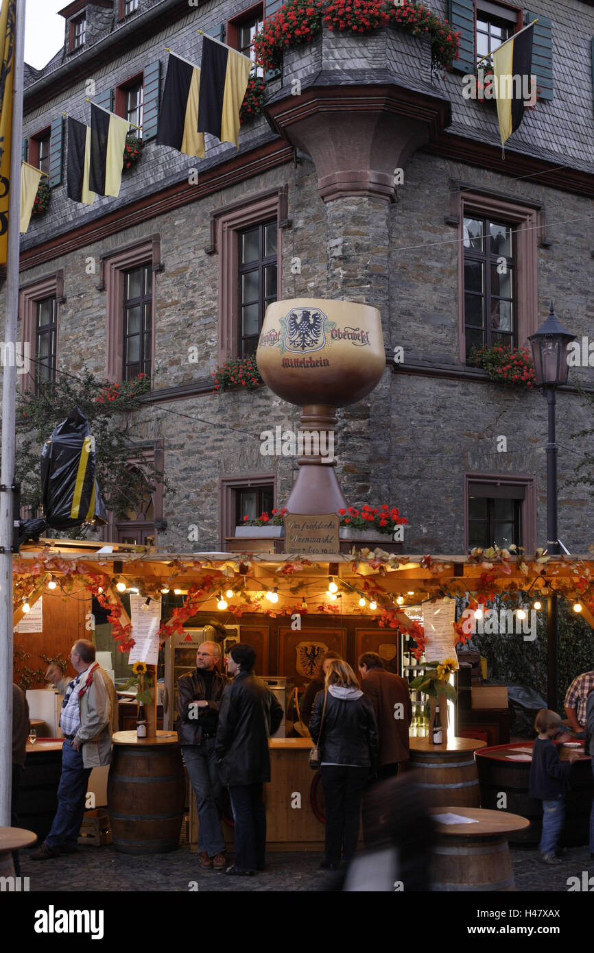 Winemaker's festival, wine festival, Oberwesel, Rhineland-Palatinate ...