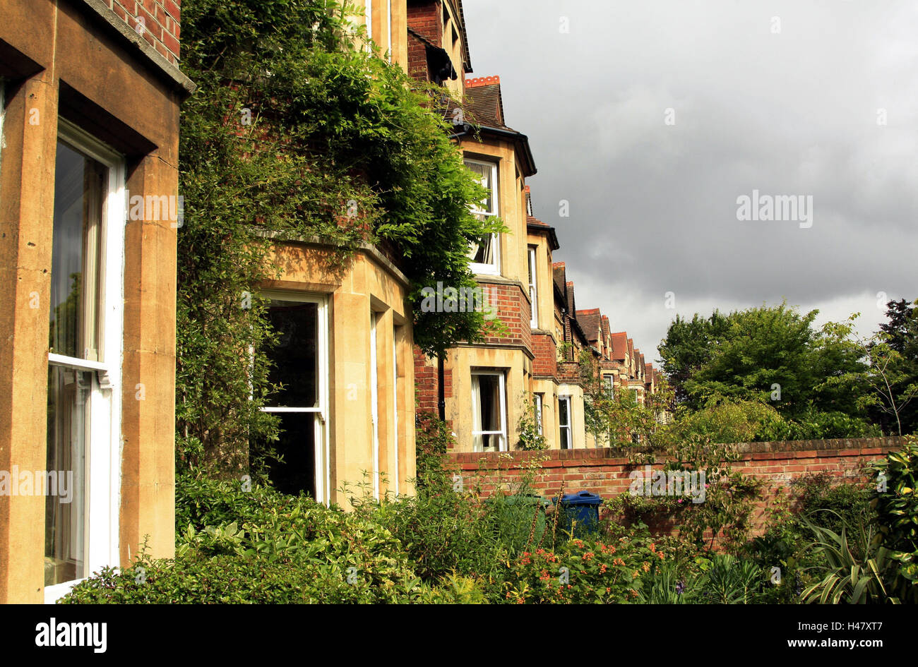 Great Britain, Oxford, Old Town, terrace, summer, England, town, houses ...