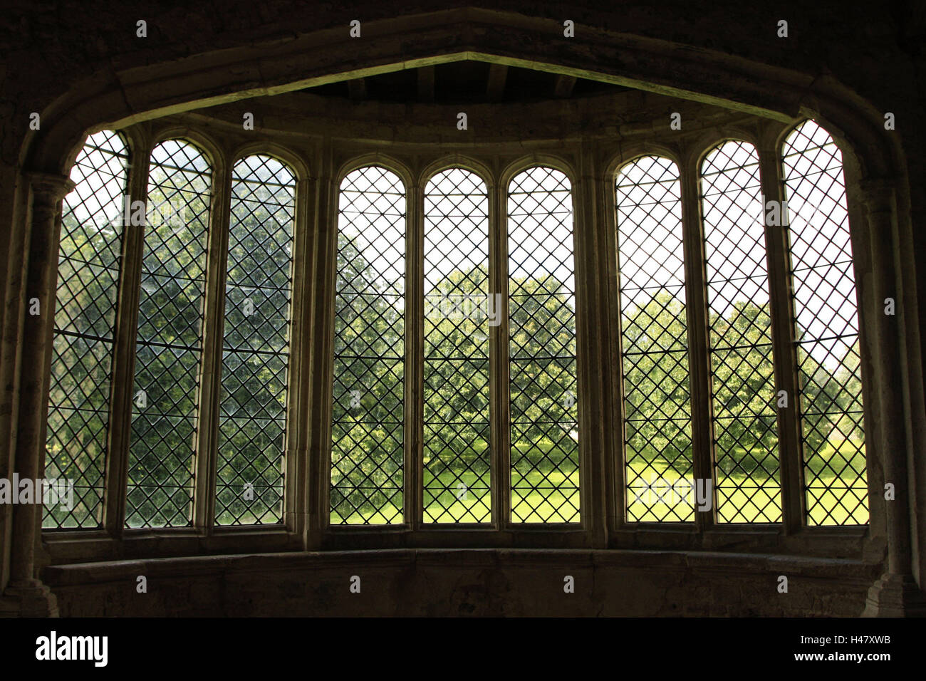 Great Britain, Norfolk, Castle Acre, church, niche, window, bars ...