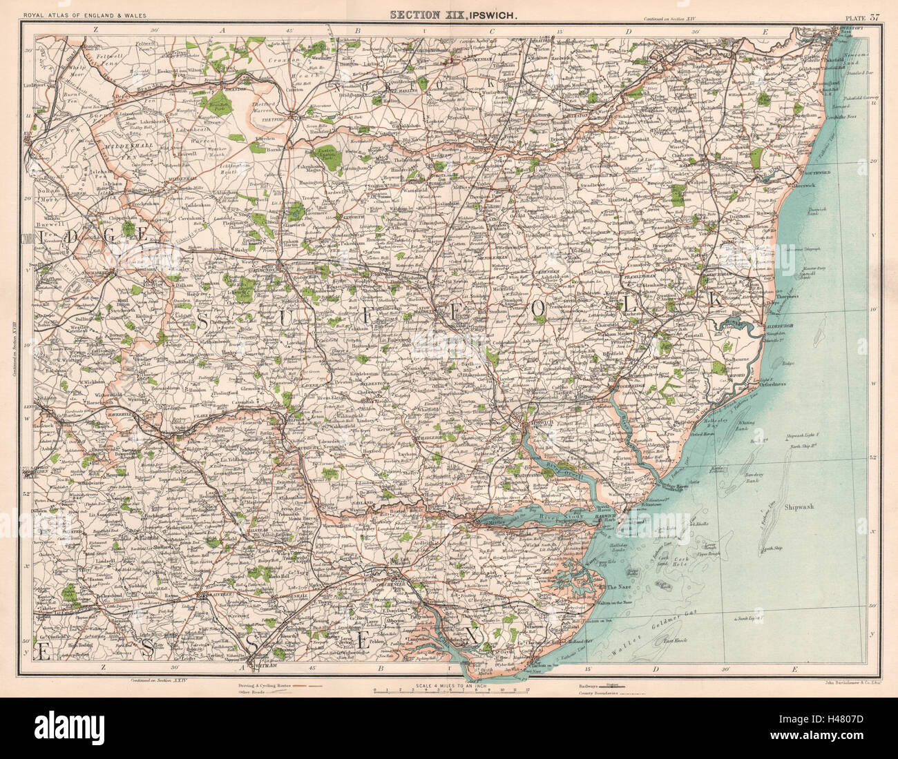 Vintage map of ipswich hi-res stock photography and images - Alamy