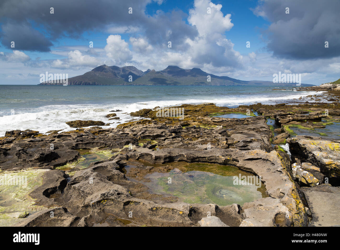 Rock pool on Bay of Laig, Isle of Eigg, Scotland Stock Photo - Alamy