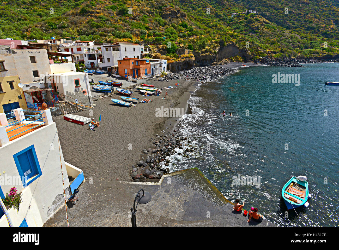 Italy Sicily Aeolian Archipelago Salina Island The village of Rinella ...