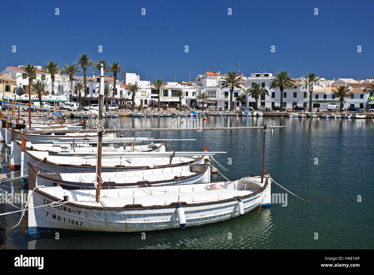 Fishing harbour Fornells, Menorca Stock Photo - Alamy