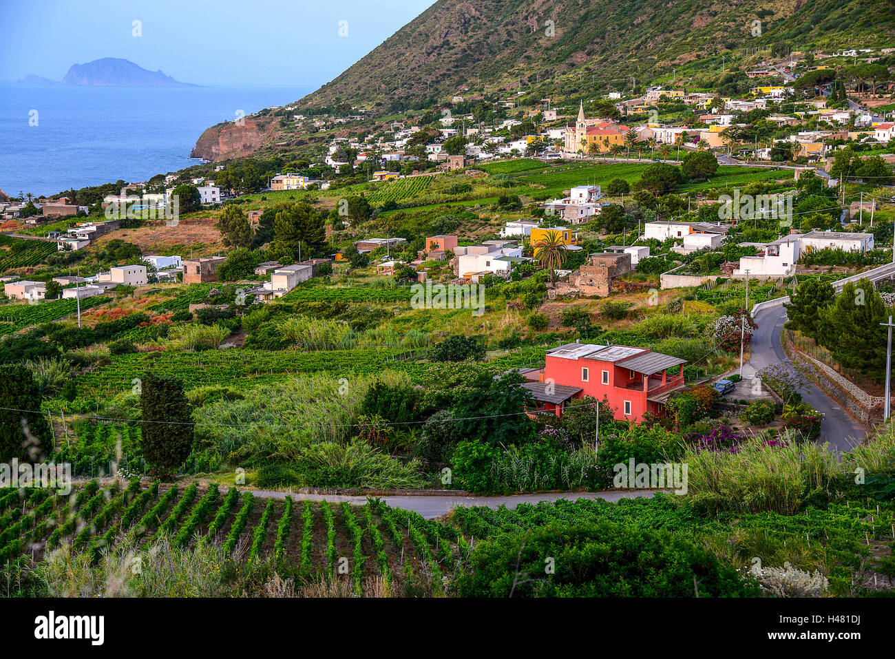 | Italy Sicily Aeolian Archipelago Salina Island The village of Malfa ...